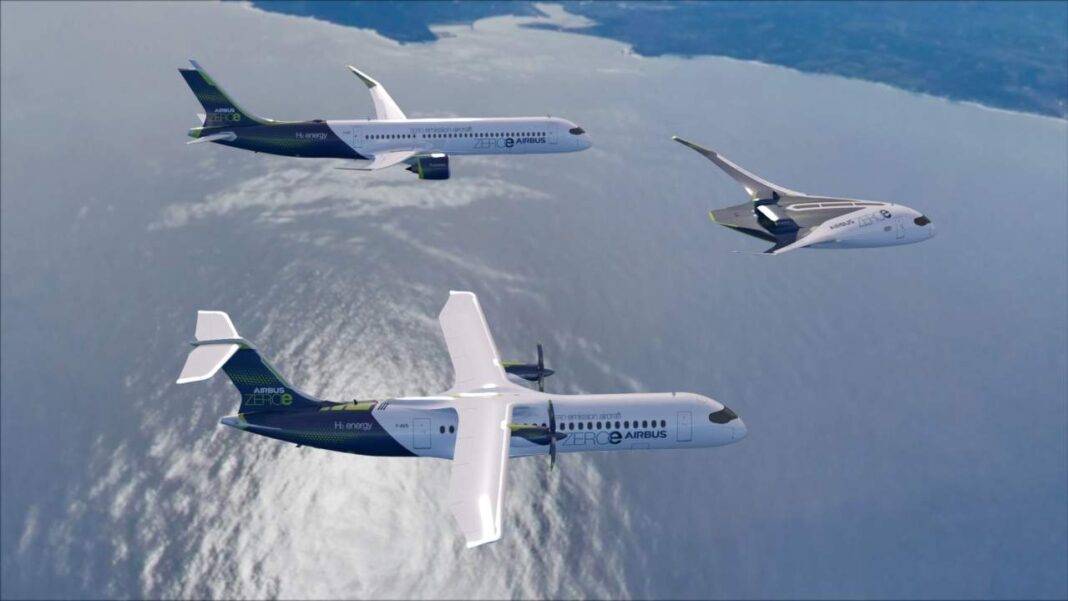 Airbus Zero-e, il primo aereo a idrogeno per passeggeri: il progetto